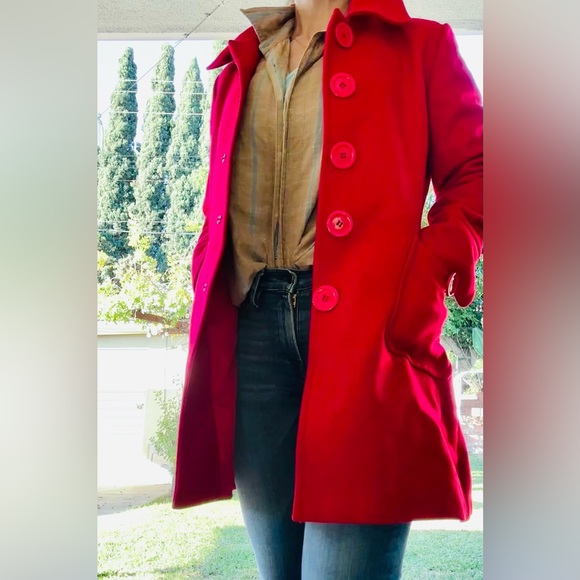 Kali | Jackets & Coats | Kali Wear Wool Blend Coat Beautiful Red ...